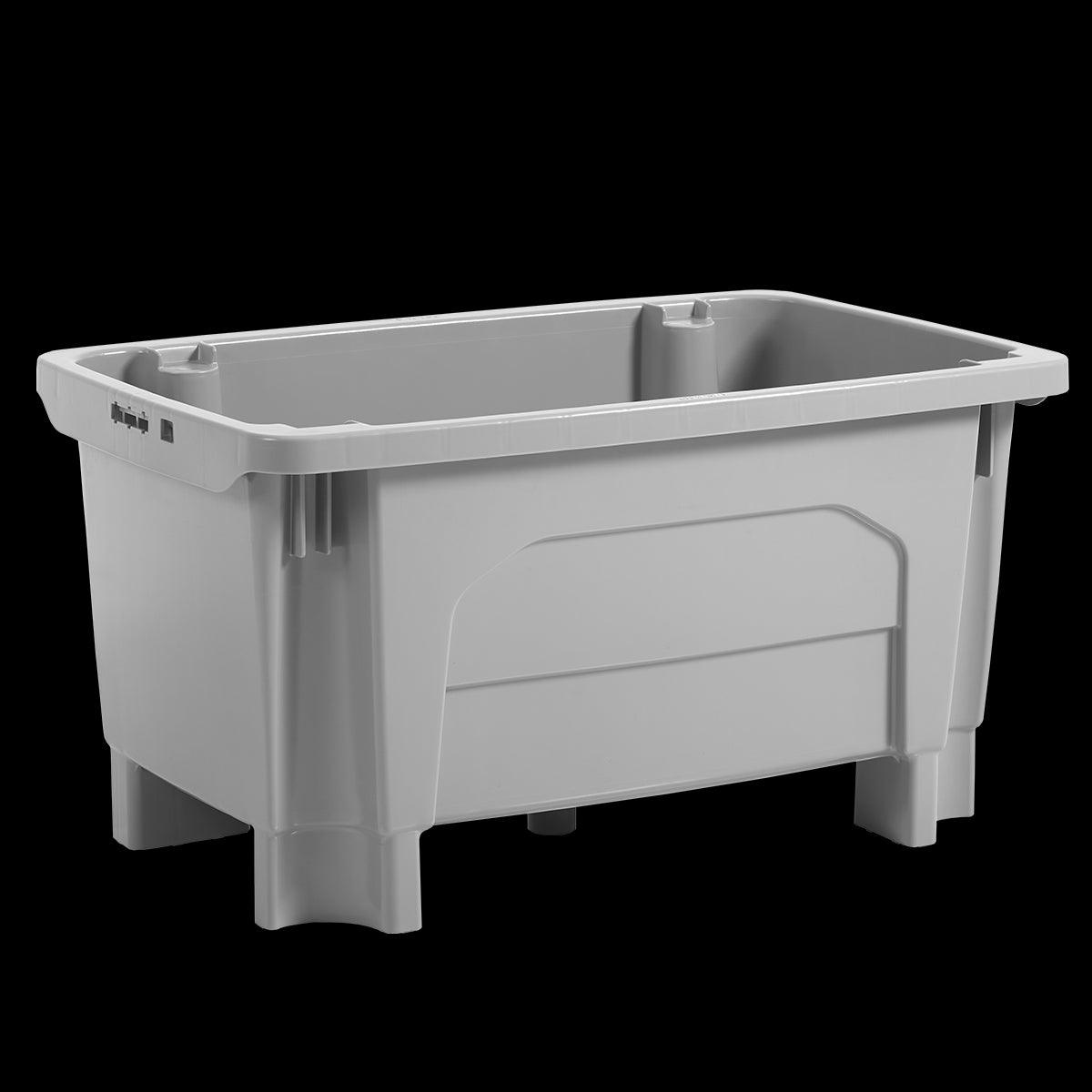 Bac grand volume sur pieds empilable emboîtable 300 L - gris - GILAC ...